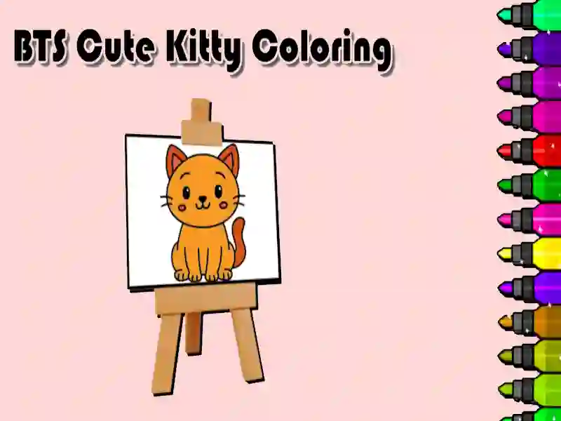 BTS Cute Kitty Coloring 🕹️ Hraj online na SGameS